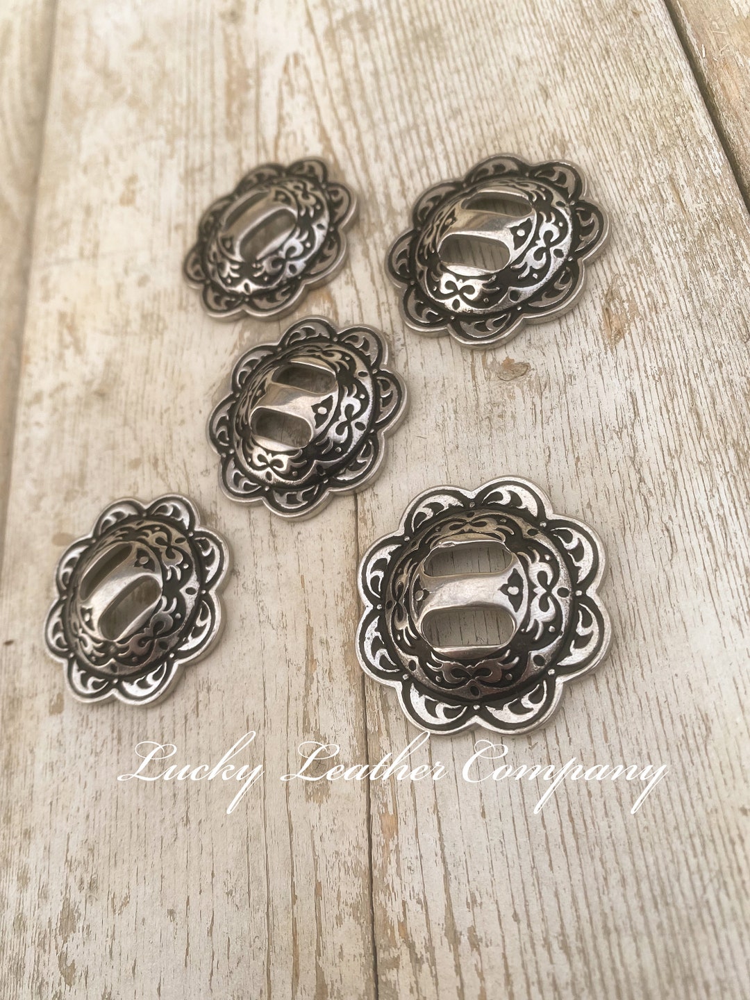 Black Horseshoe Brand Slotted Conchos, Stainless Steel Concho, Slotted ...