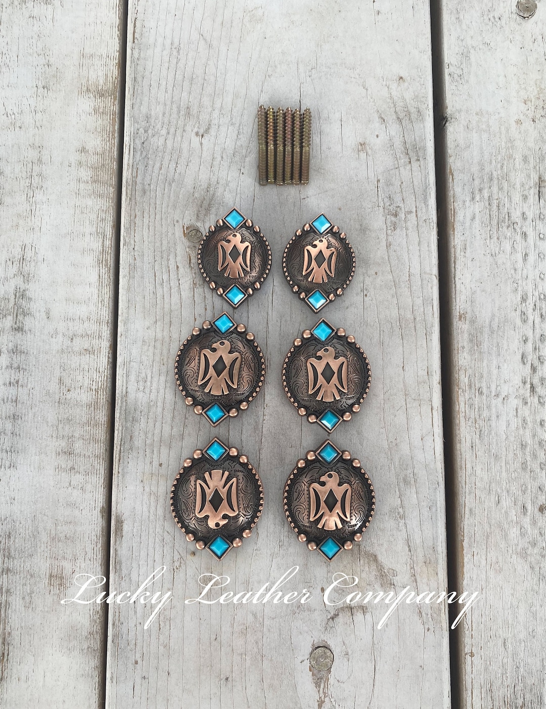 Copper Thunderbird Saddle Set, Saddle Set, Replacement Conchos, Western ...