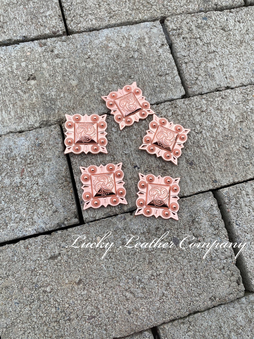 New! Rose Gold Berry Conchos , Western Concho, Tack Making Concho ...