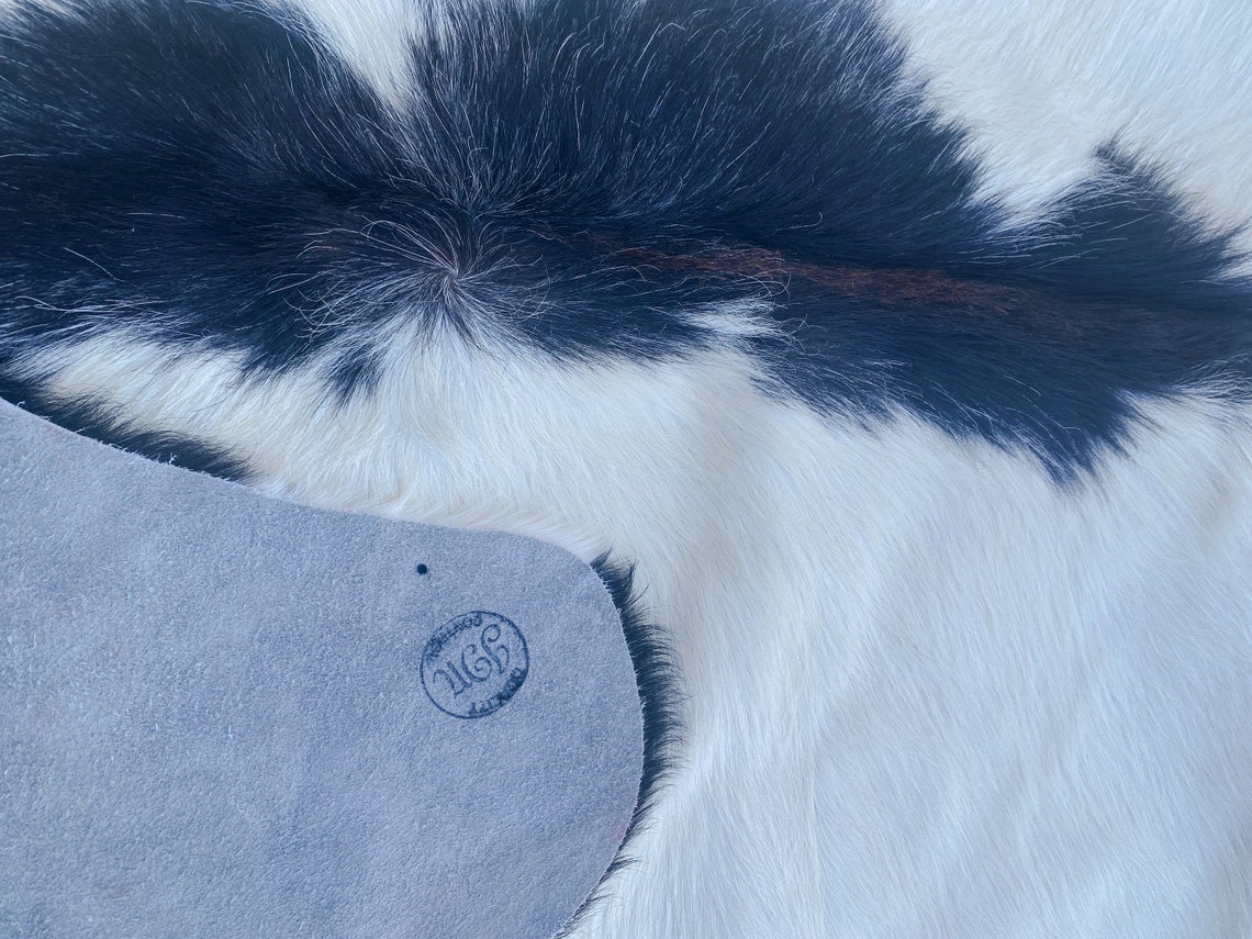 Genuine Black & White Hair on Hide, Pre Cut Sheets, Top Quality Cowhide ...