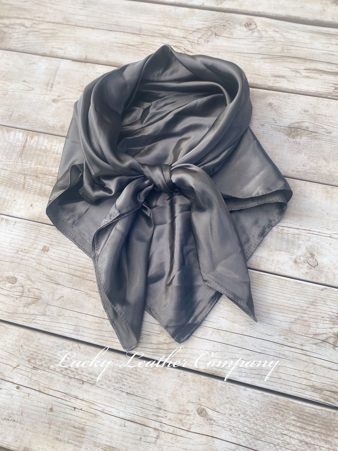 Wild Rag Metallic Grey, 35"x 35", Western Wild Rag, Boho Western Scarf ...