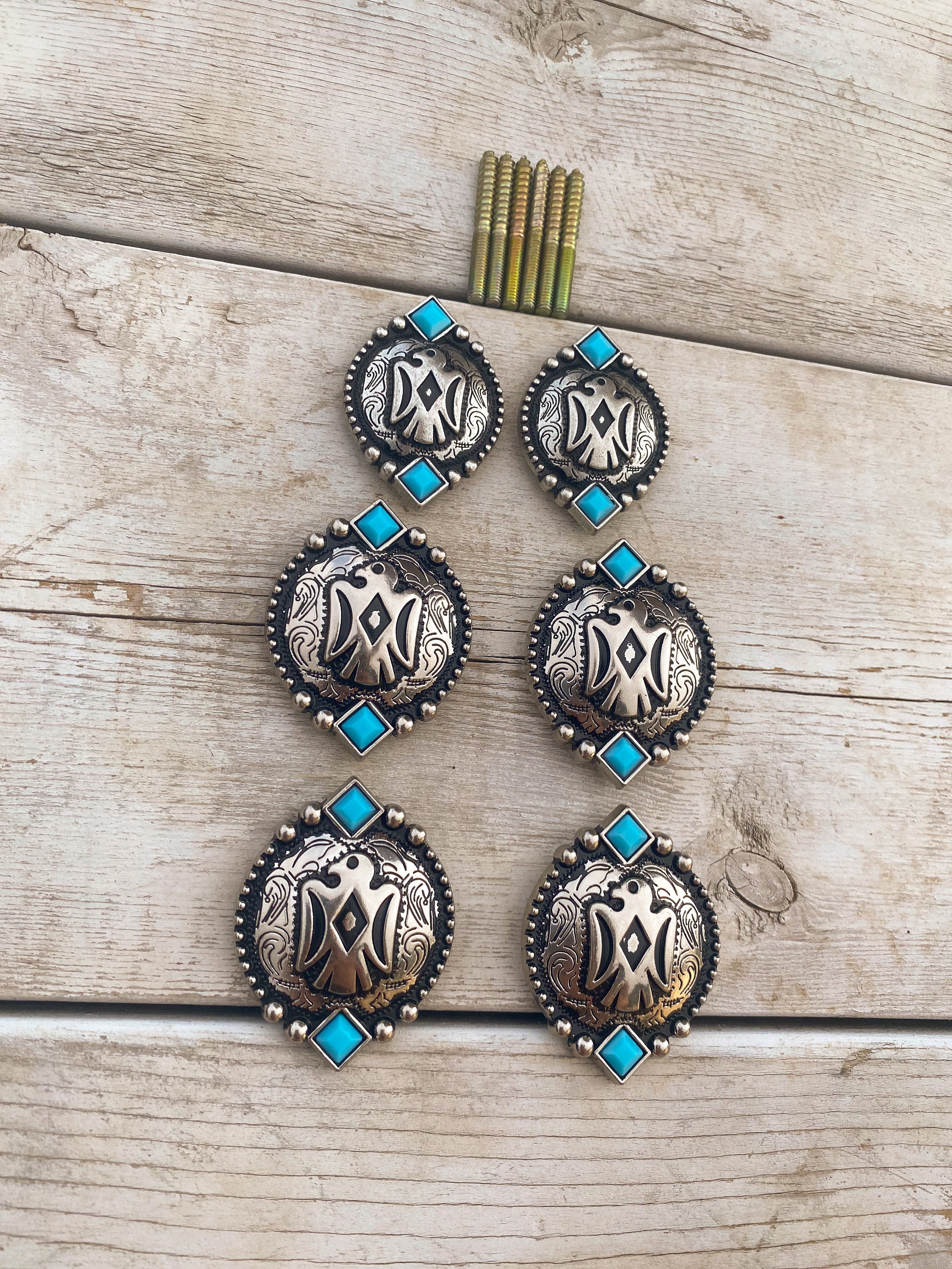Thunderbird Saddle Set, Saddle Set, Replacement Conchos, Western Concho ...