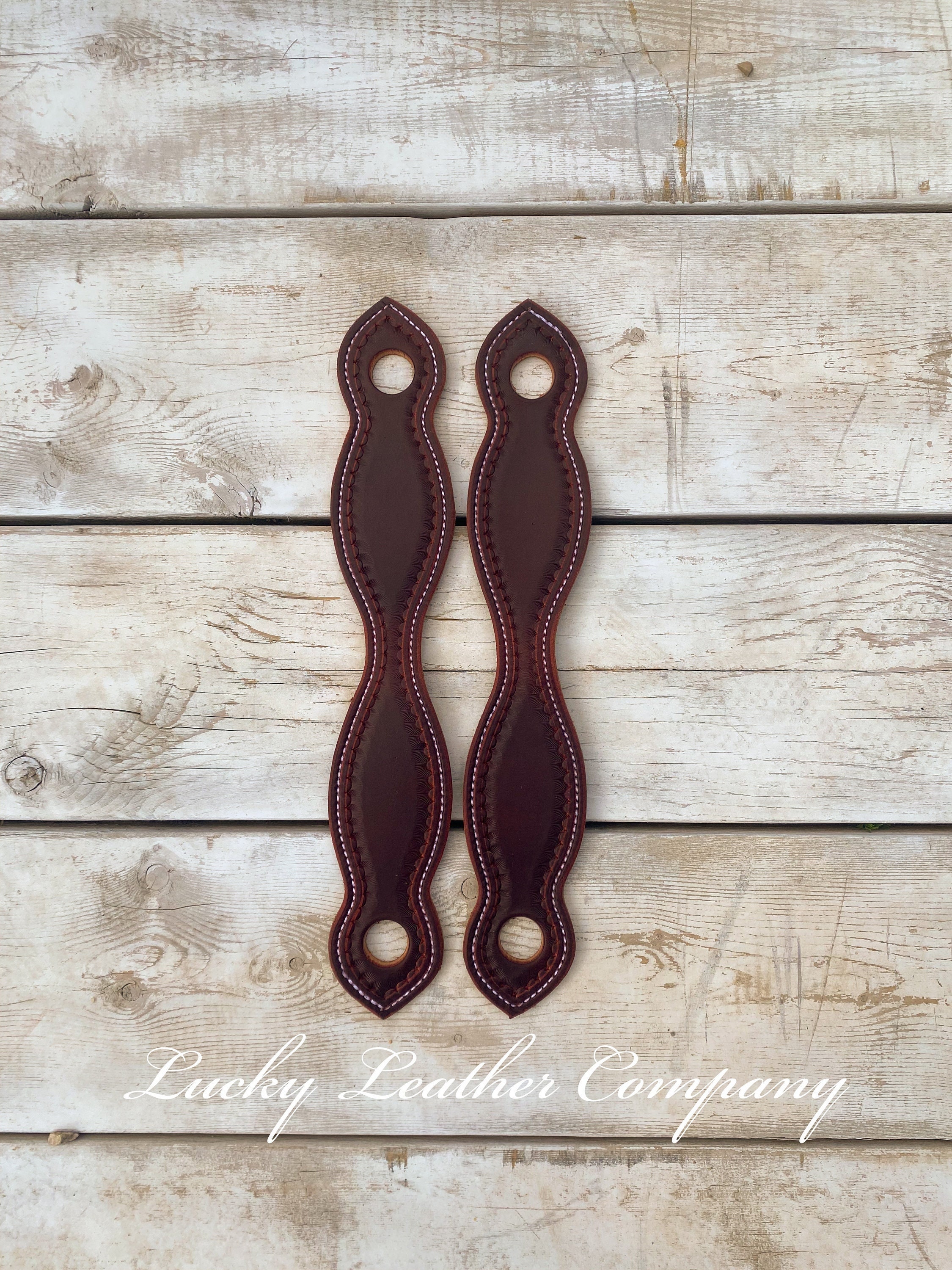 Slobber Strap Tooled Leather