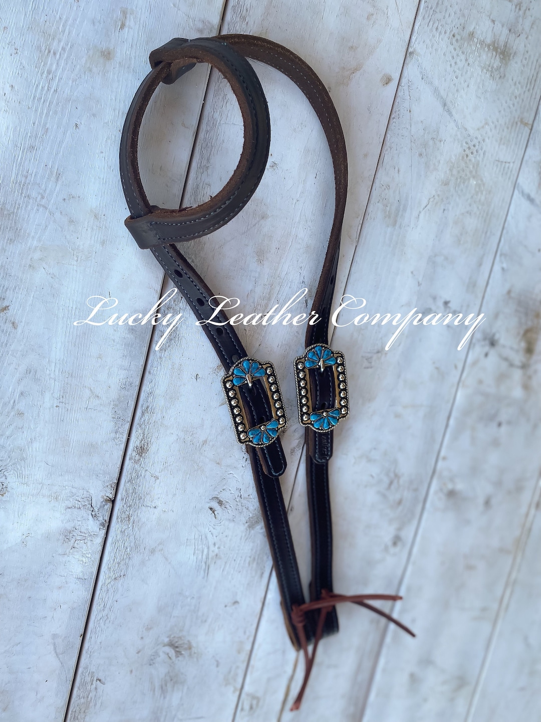 Butter Soft Turquoise Stone Headstall, USA Made, Working Headstall ...