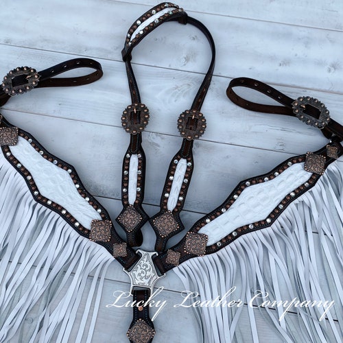 Original Red & Cheetah Tack Set USA Made Bling Leather - Etsy