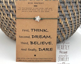 Wish Charm Bracelet With a Message/courage Strength Believe | Etsy