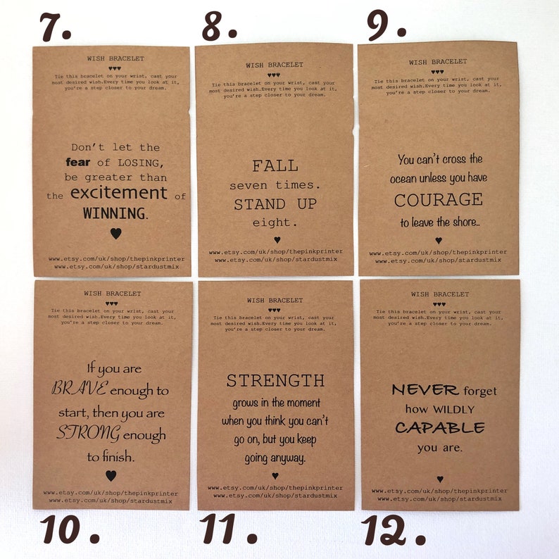 Wish Charm Bracelet With a Message/courage Strength Believe ...