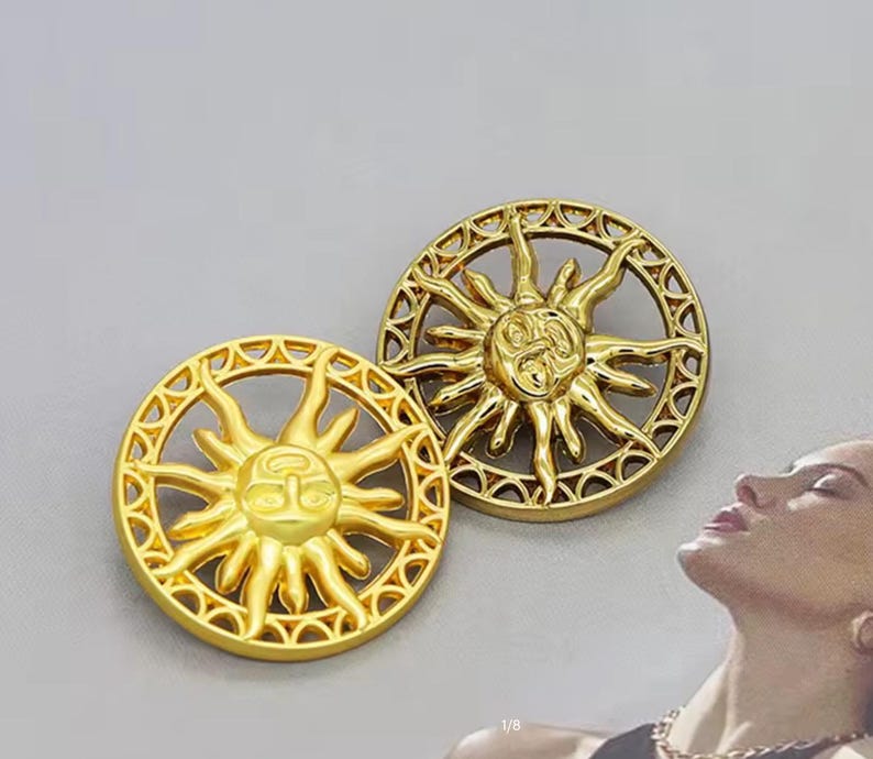 Gold Sun Metal Shank Buttons, Coat, Cardigan Sewing (10 Pcs) - Etsy