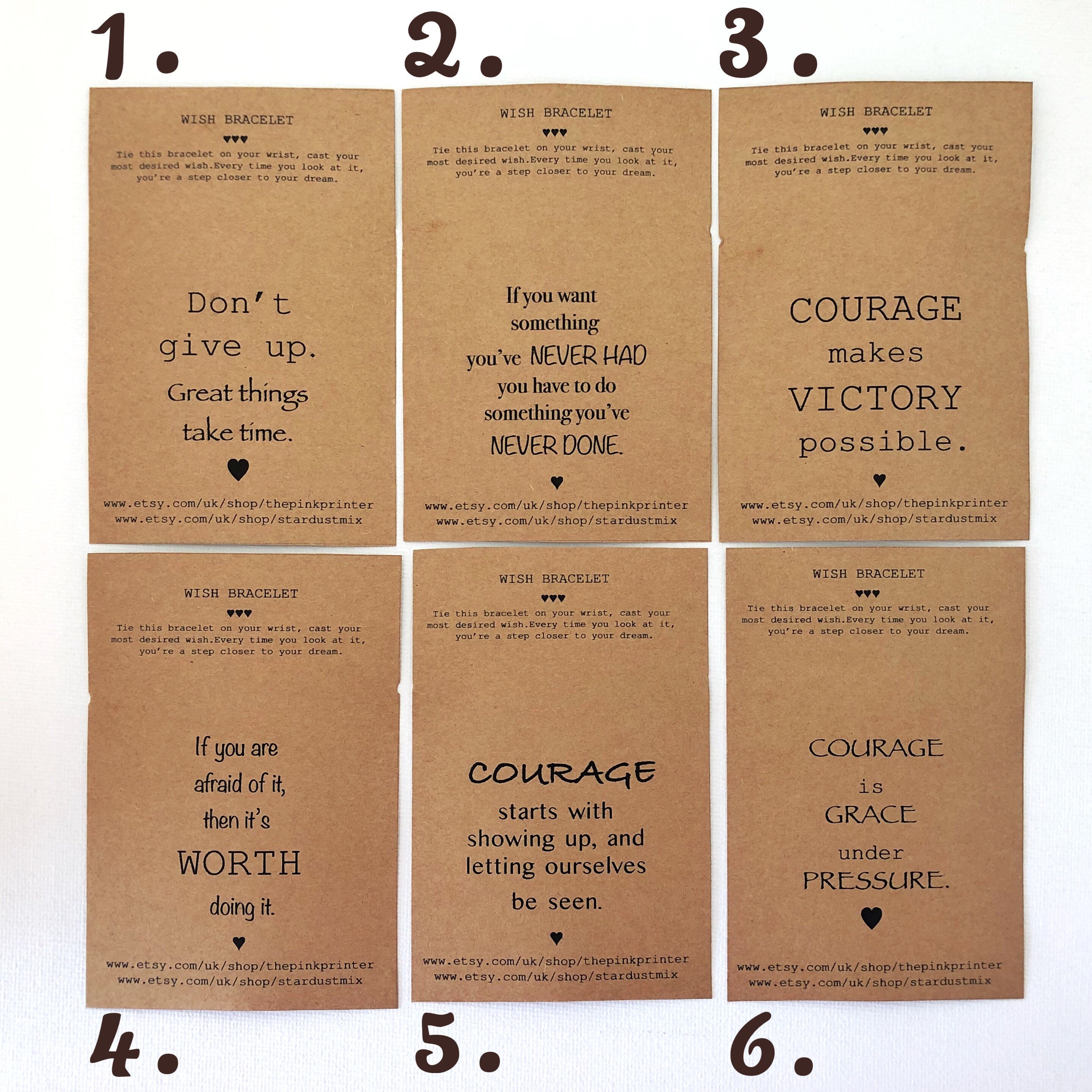 Wish Charm Bracelet With a Message/courage Strength Believe ...