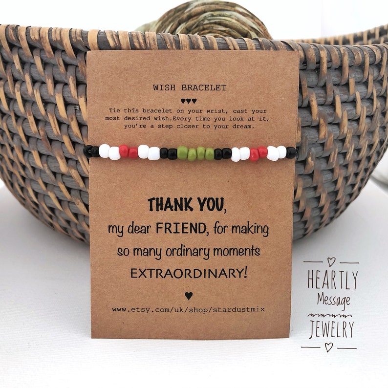 Beaded Friendship Bracelet With a Message Card/best Friend - Etsy