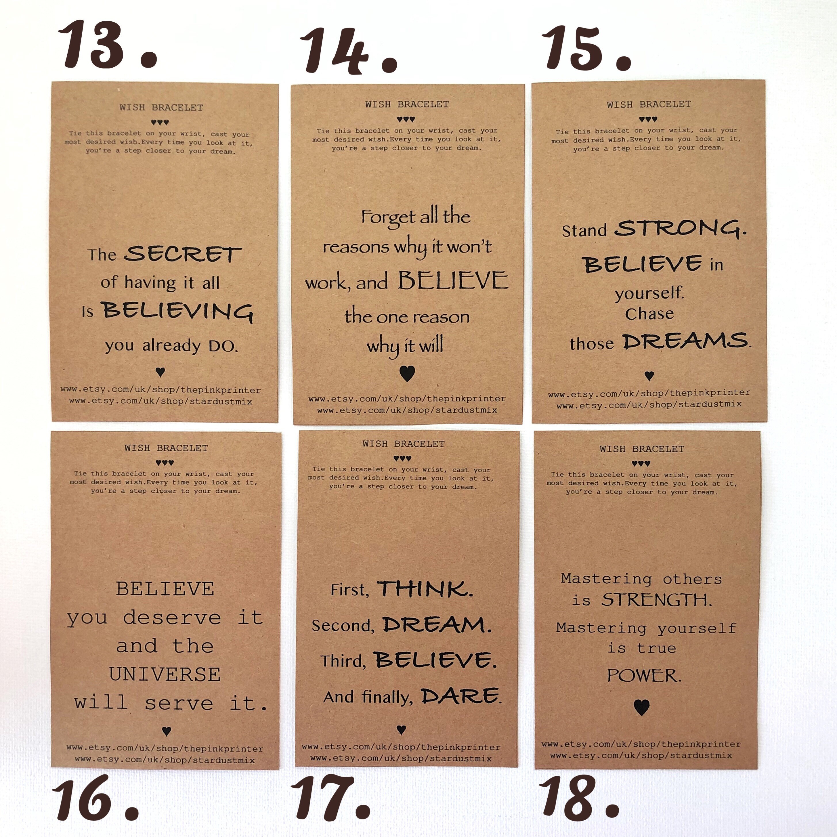 Wish Charm Bracelet With a Message/courage Strength Believe ...