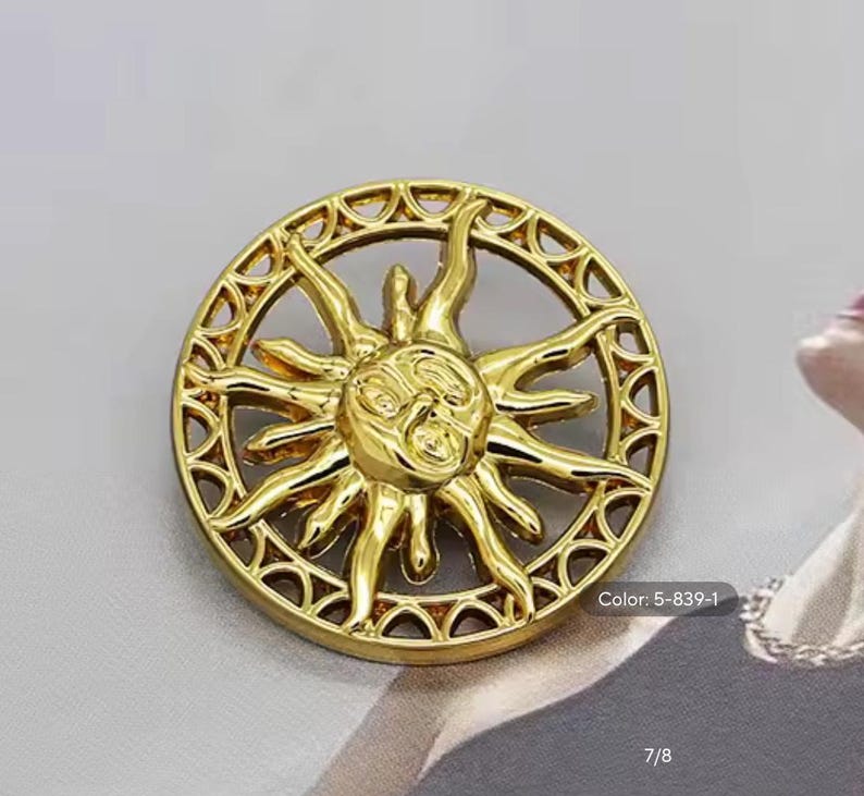 Gold Sun Metal Shank Buttons, Coat, Cardigan Sewing (10 Pcs) - Etsy