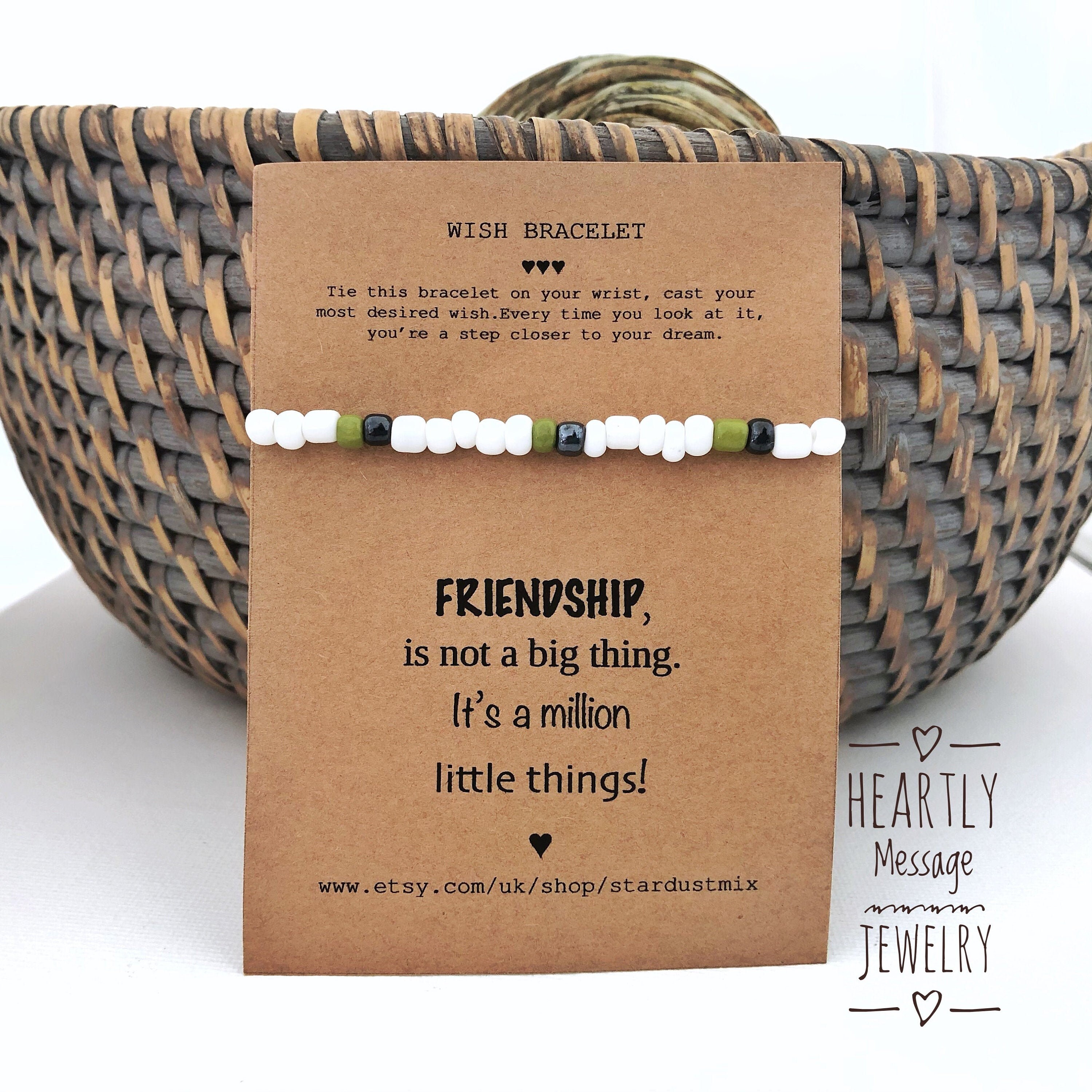 Beaded Friendship Bracelet With a Message Card/best Friend Gift/thank ...