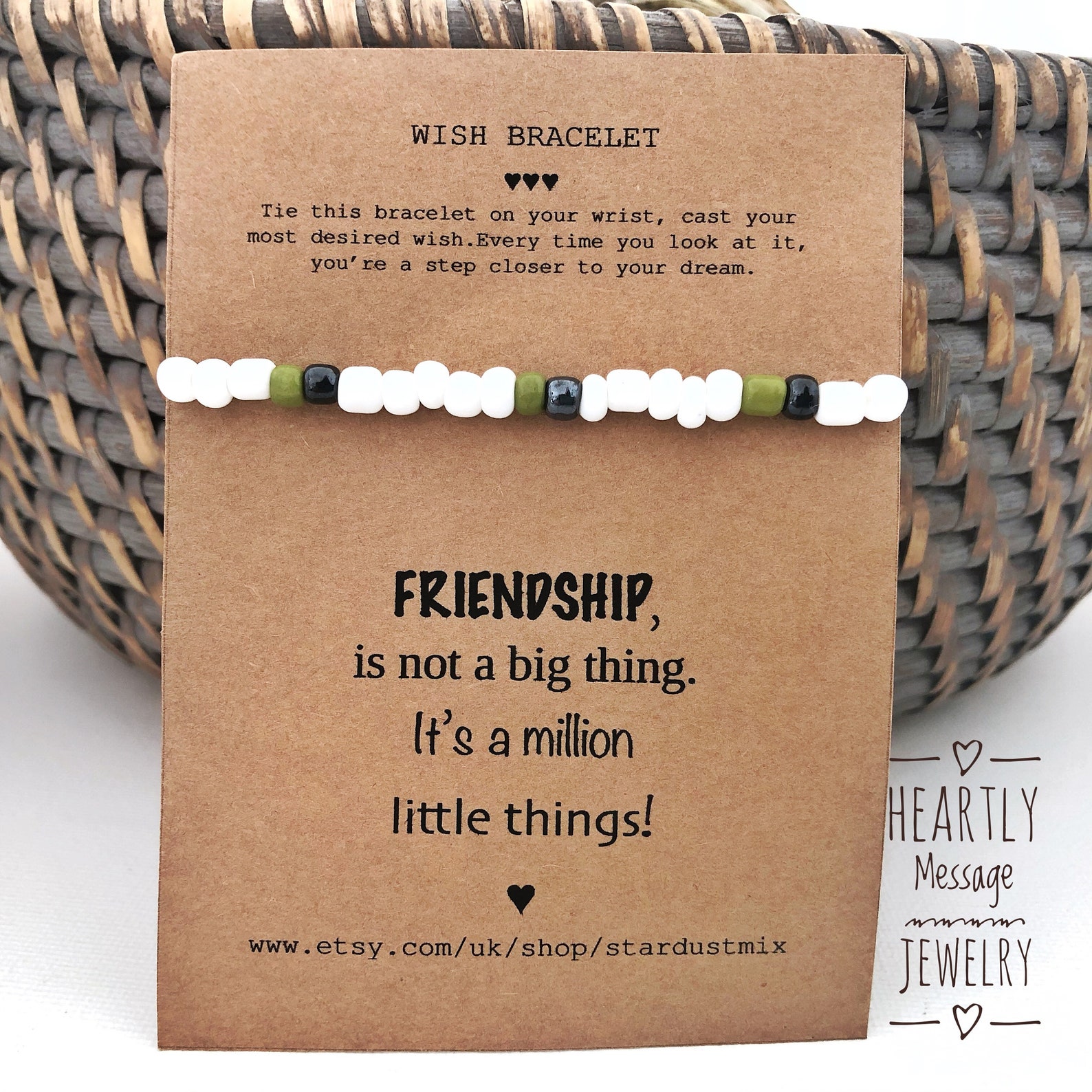 Beaded Friendship Bracelet With a Message Card/best Friend - Etsy