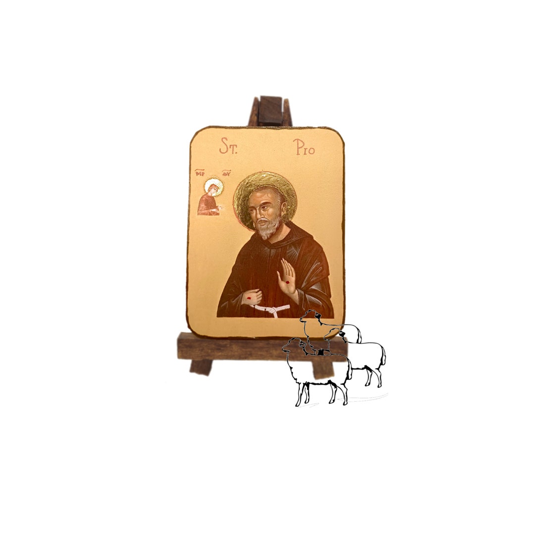St. Padre Pio Icon Patron Saints Male Saints Mini Icon - Etsy