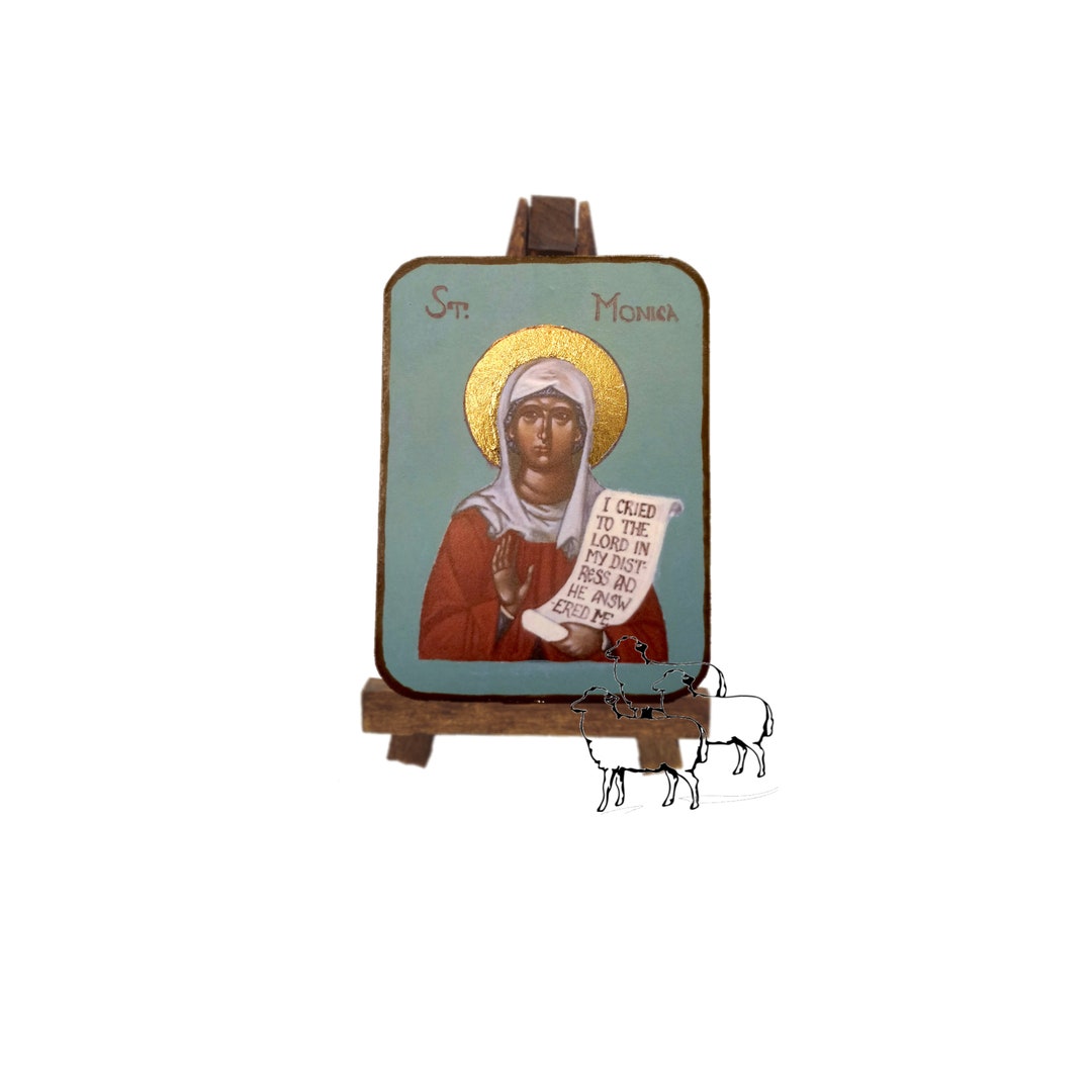 St. Monica Icon, Patron Saints, Female Saints, Mini Icon, Catholic ...