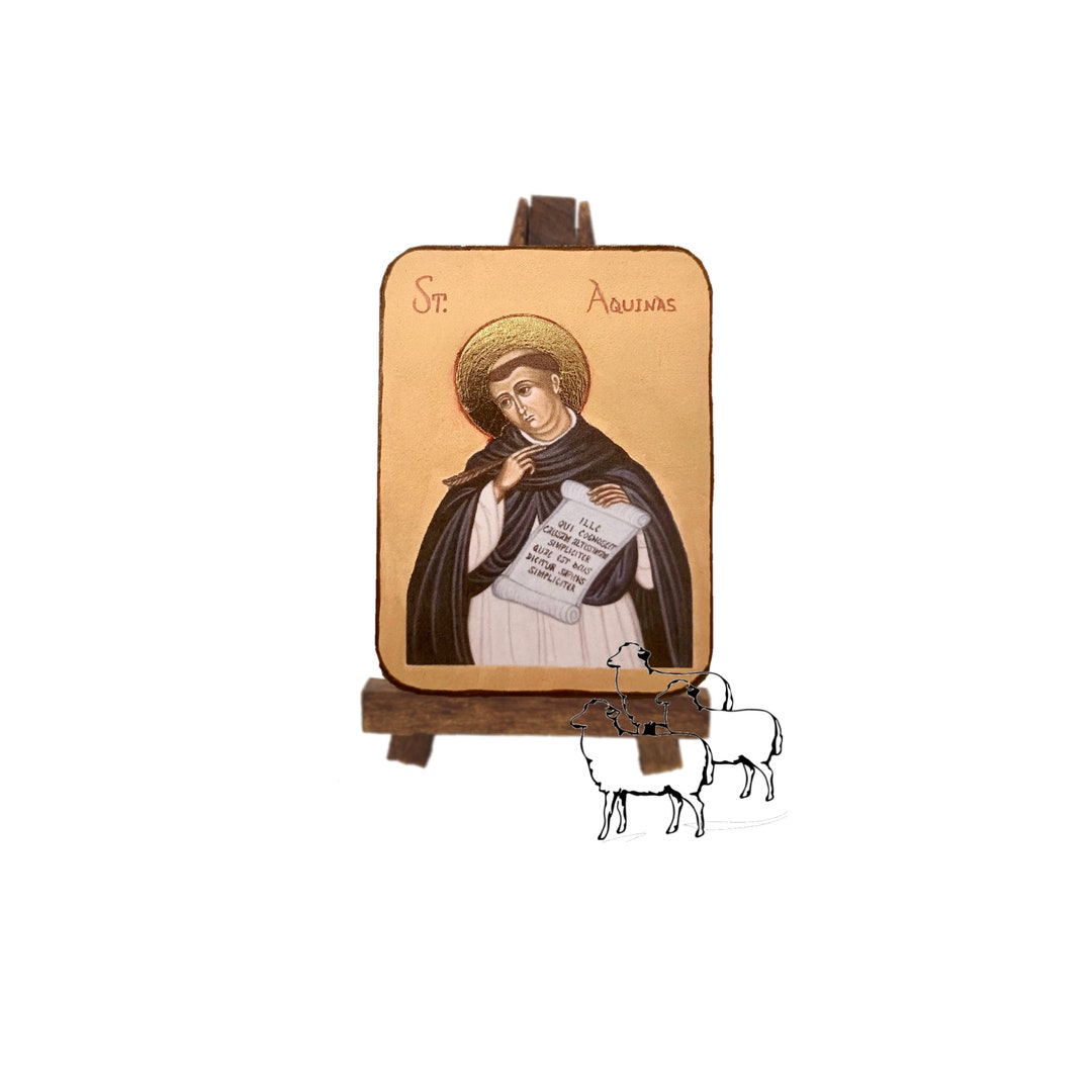 St. Thomas Aquinas Icon, Patron Saints, Male Saints, Mini Icon ...
