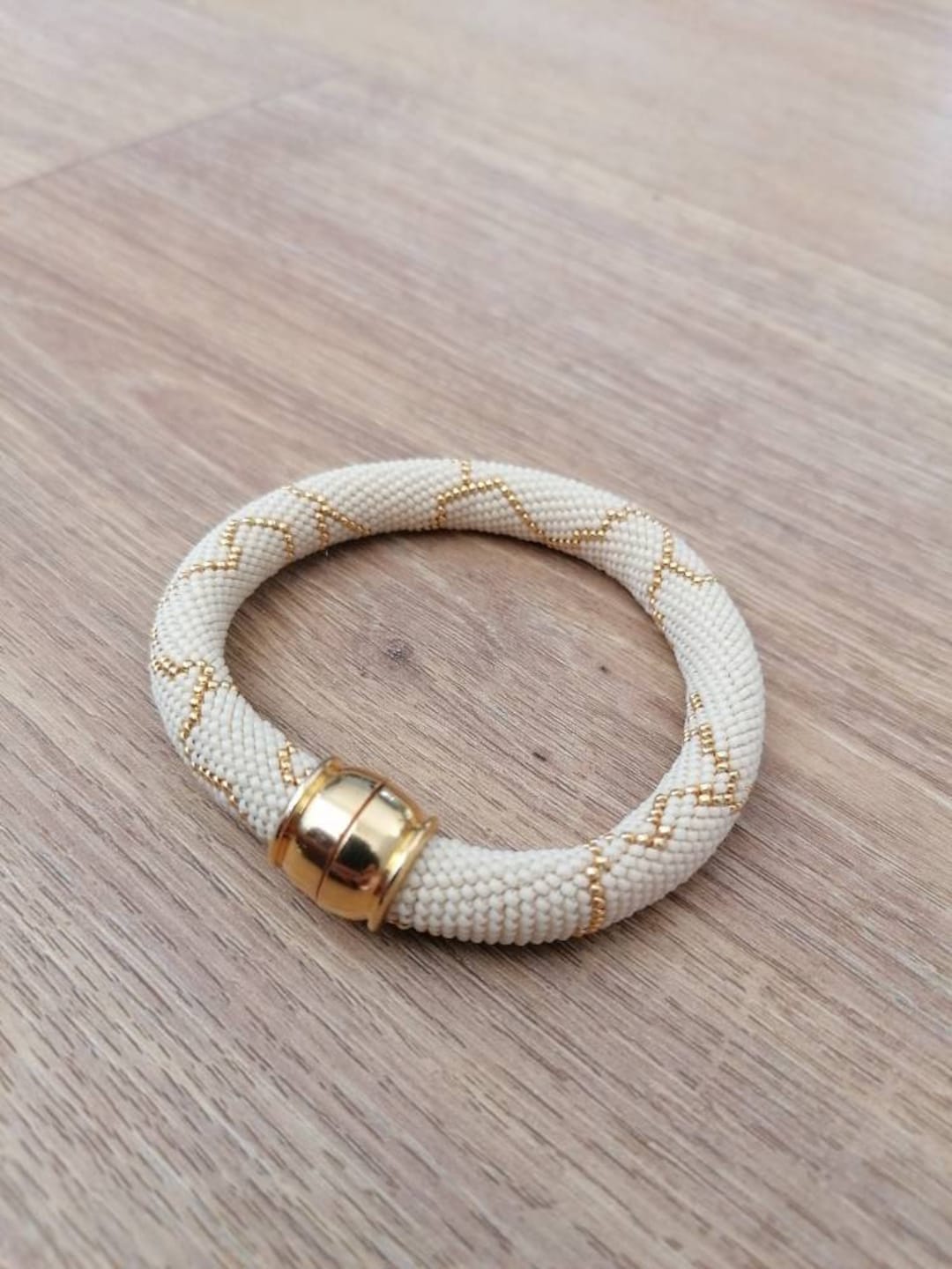 Kintsugi Beaded Crochet Bracelet With Magnetic Clasp - Etsy