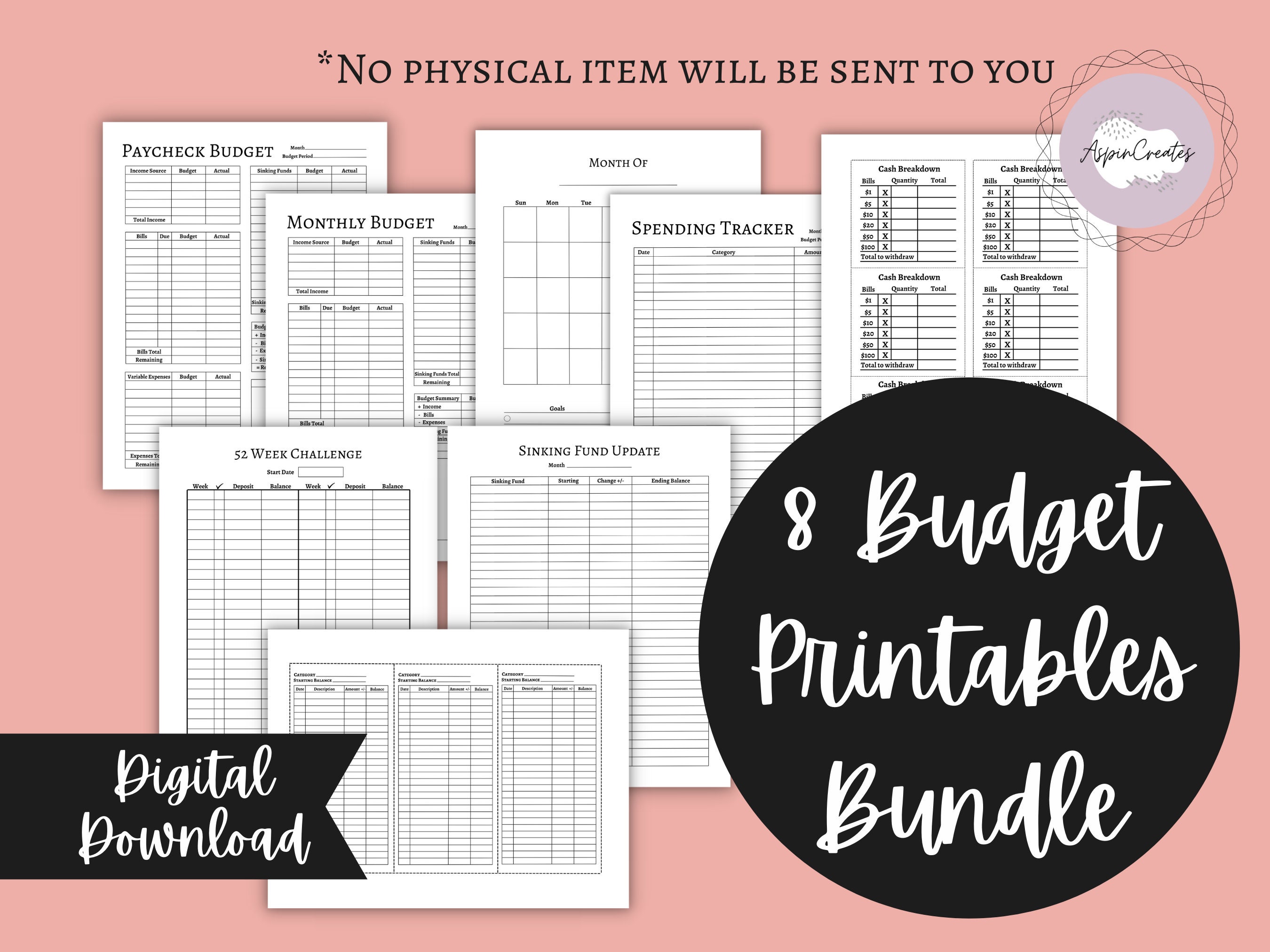 8 Printable Budget Template Bundle, 2025 Low Income, Zero Based Budget ...