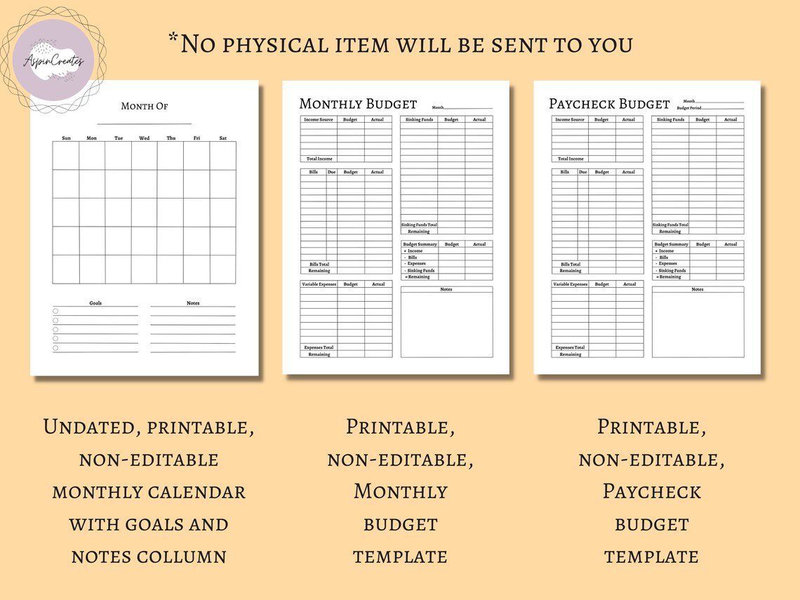 8 Printable Budget Template Bundle, 2025 Low Income, Zero Based Budget ...