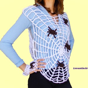 Halloween Outfit Spiderweb With 3D Spiders, Top and Mittens Halloween ...