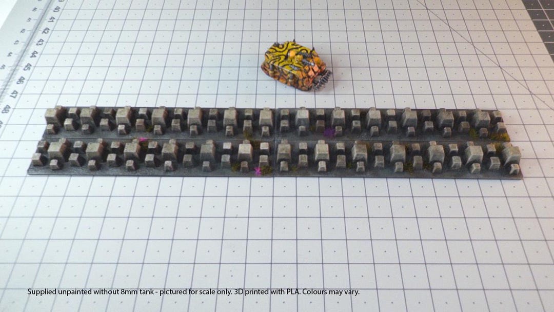 8mm Miniature Dragon's Teeth Tank Traps for Tabletop Wargaming - Set A ...