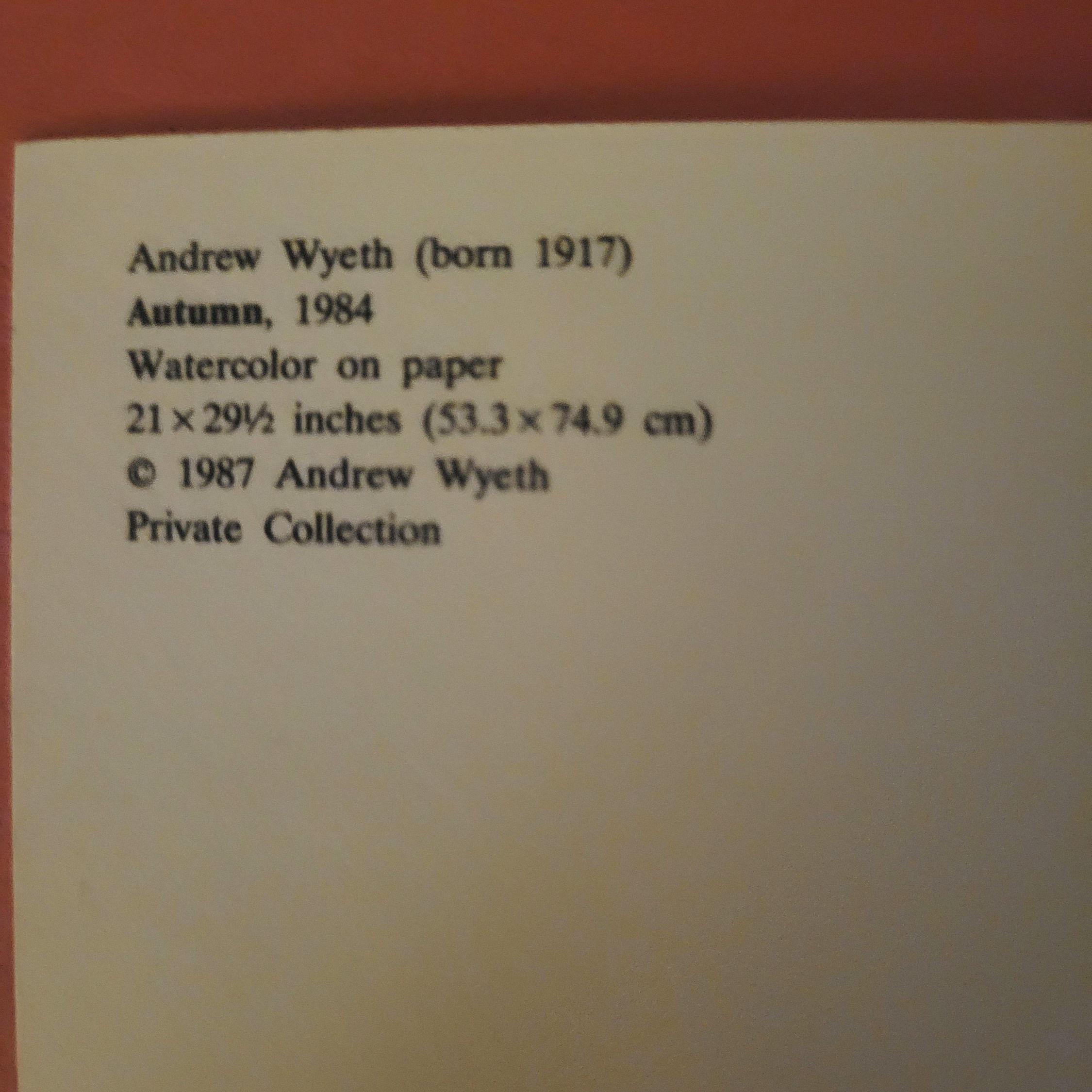 Photo of Andrew Wyeth Painting Autumn 1984 - Etsy
