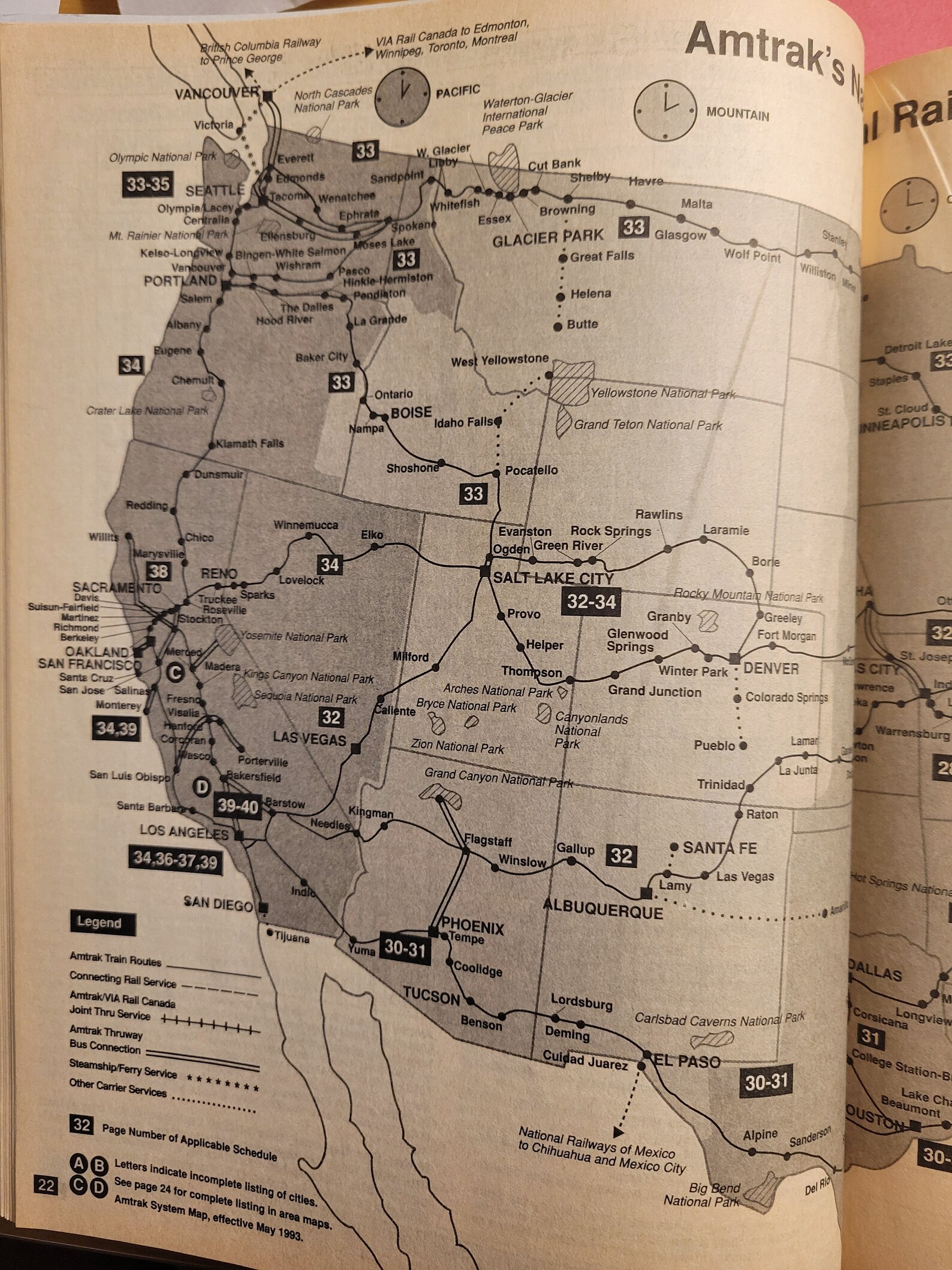 Amtrak National Timetable, Spring/summer 1993 - Etsy