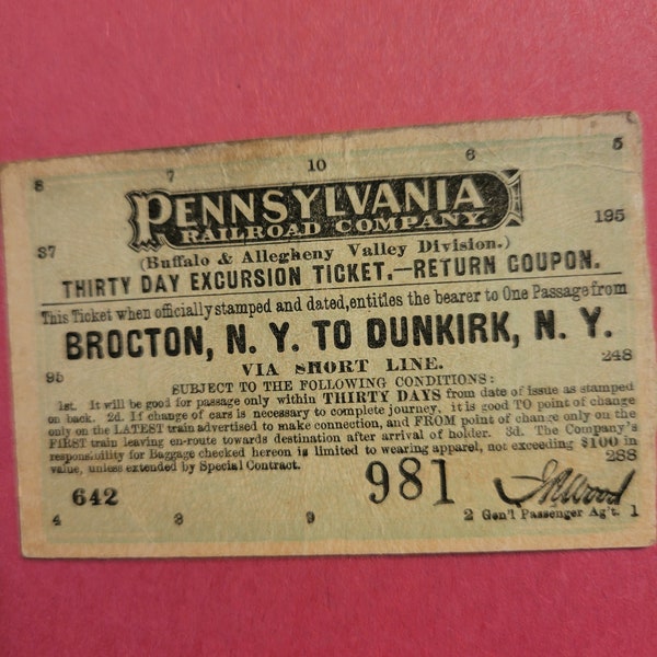 Railroad Ticket - Etsy