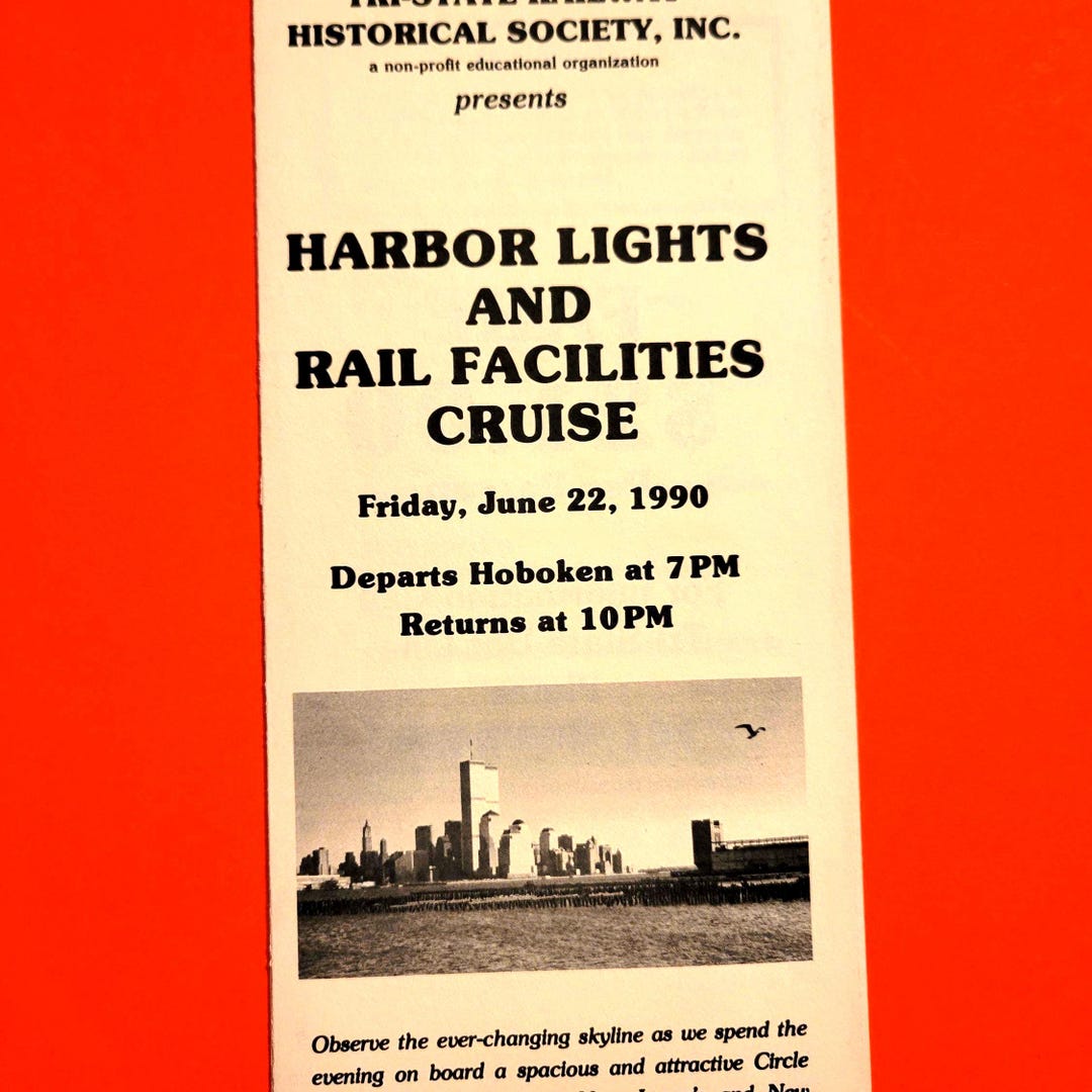 Brochure for Harbor Lights and Rail Facilities Cruise From 1990 - Etsy