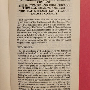 B&O Railroad Labor Agreement From 1951 - Etsy