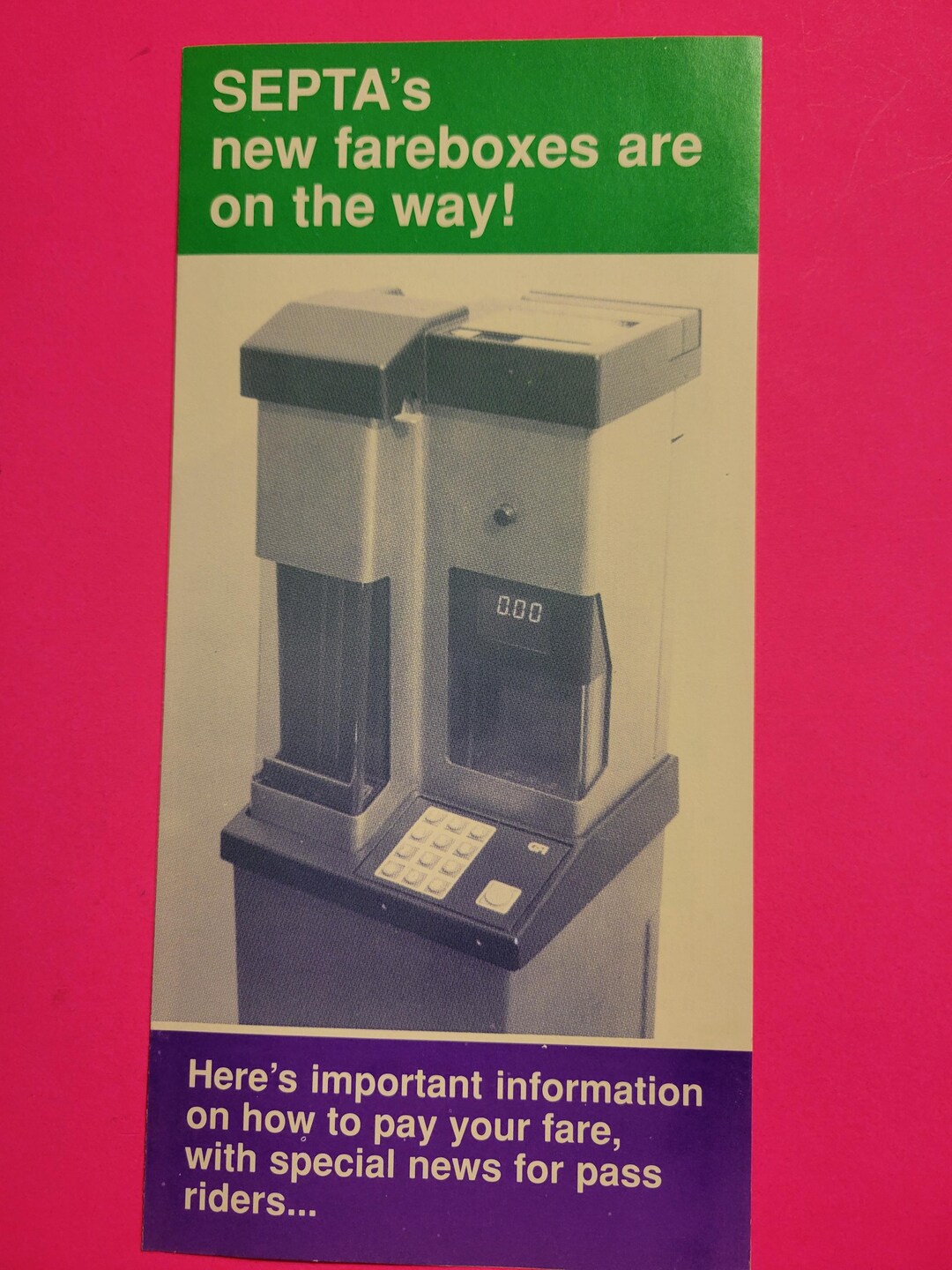 Very Rare Southeast Pennsylvania Transportation Authority's Brochure ...