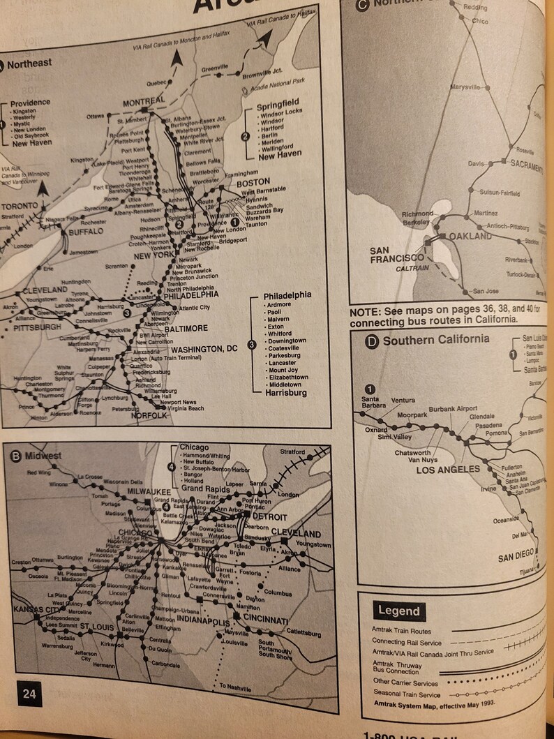 Amtrak National Timetable, Spring/summer 1993 - Etsy