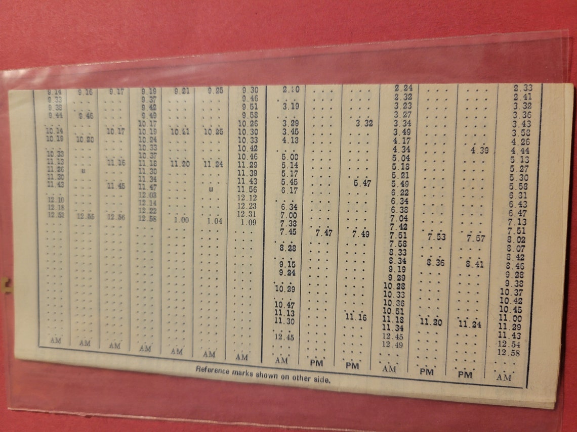 Reading Railroad Train Schedule From 1967 - Etsy