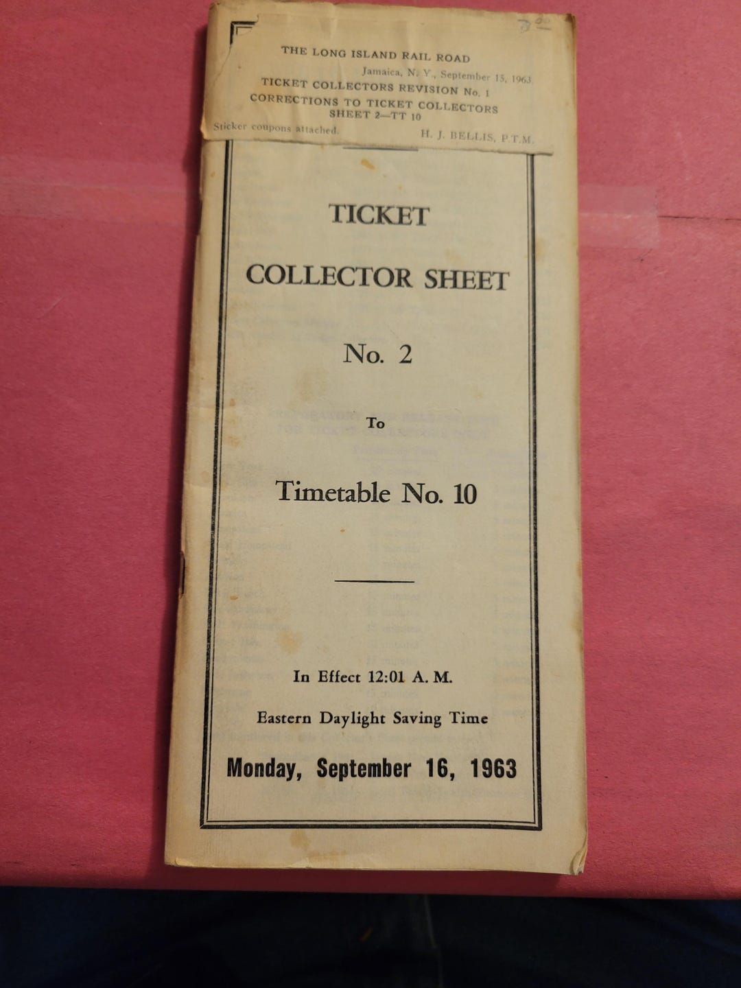 The Long Island Railroad, Ticket Collector's Corrections From September ...