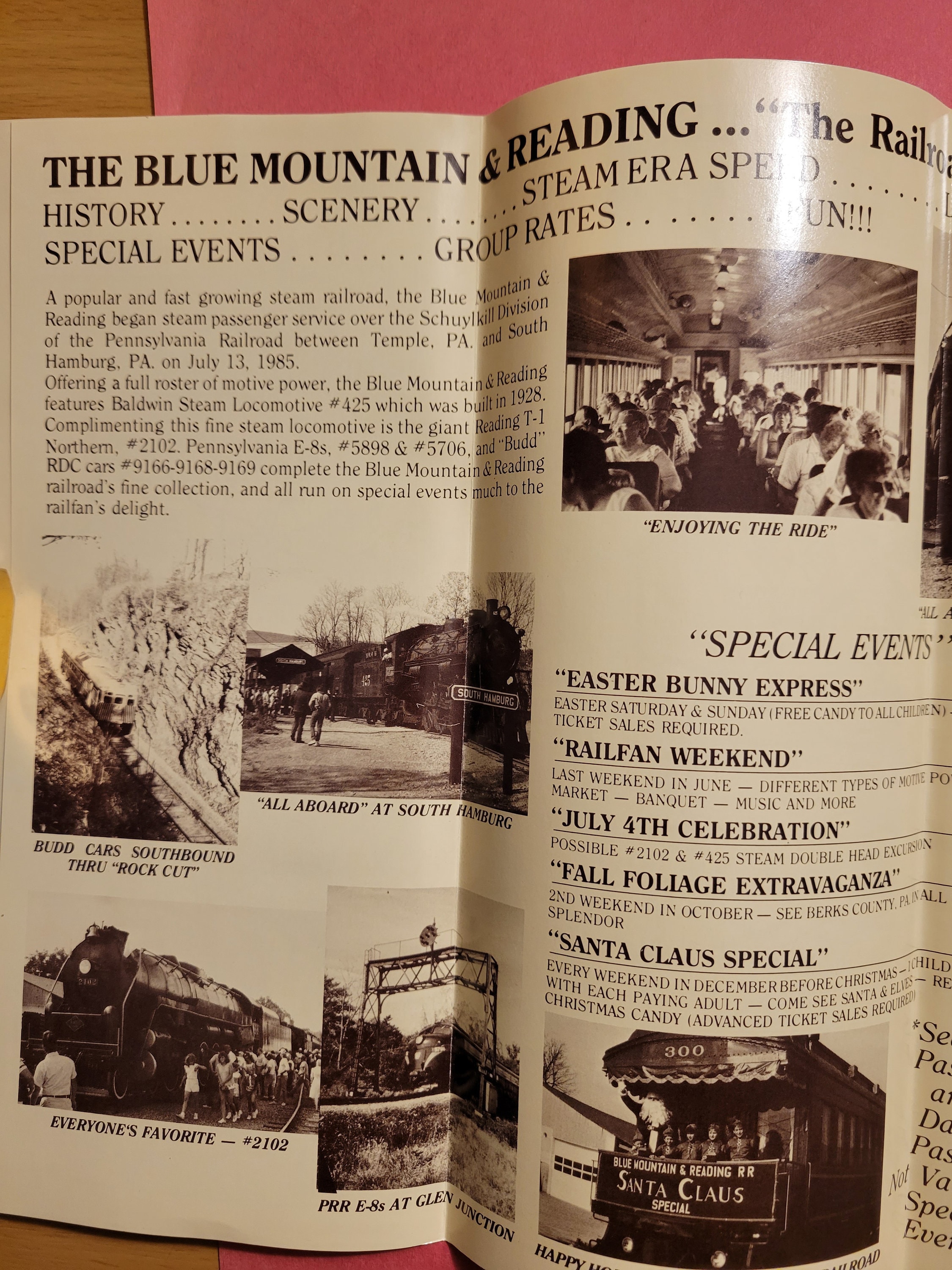 Blue Mountain & Reading Railroad Steam Passenger Schedule - Etsy