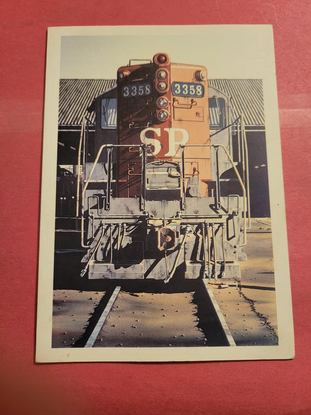 Note Card Depicting A Locomotive Bearing SP and 3358 on the Front - Etsy