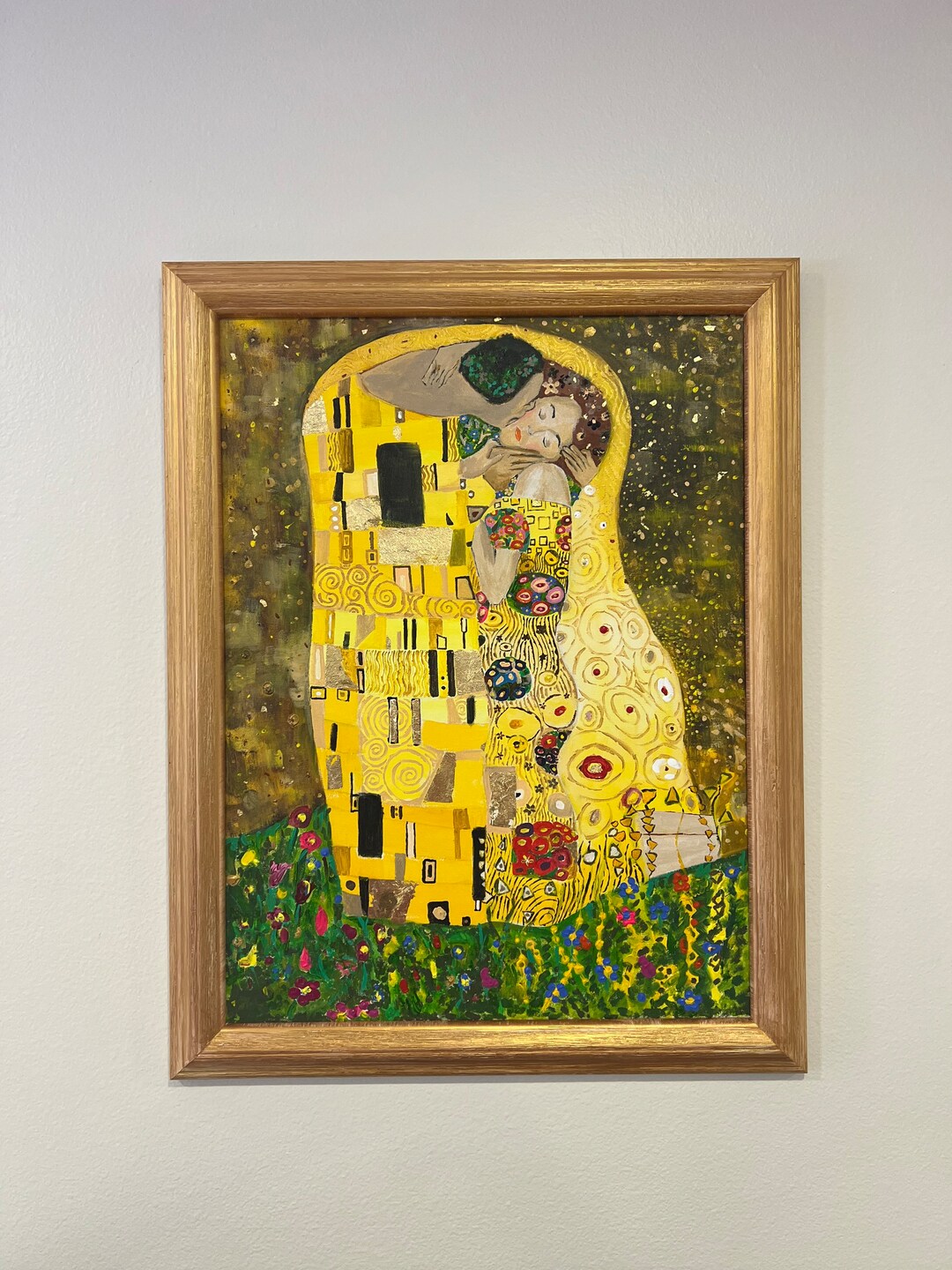 Gustav Klimt the Kiss reproduction. Artist: Ara Vardanyan. - Etsy