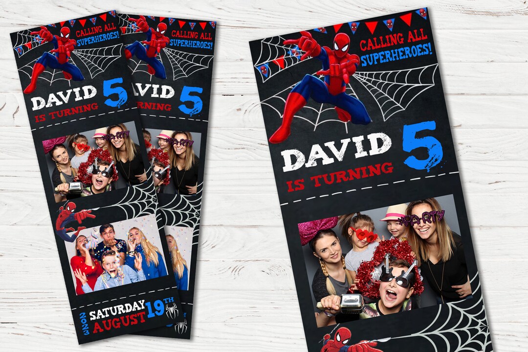 Spider-man | Photo Booth Template | Birthday Custom Photo Booth ...