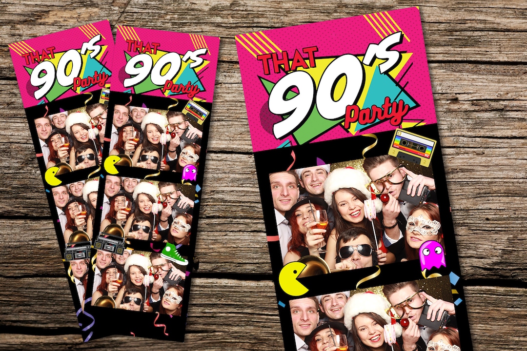 Corporate Photo Booth Template | 90's Party Themed Photobooth | Fun ...