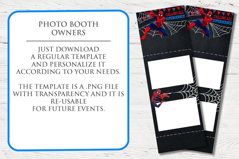 Spider-man | Photo Booth Template | Birthday Custom Photo Booth ...