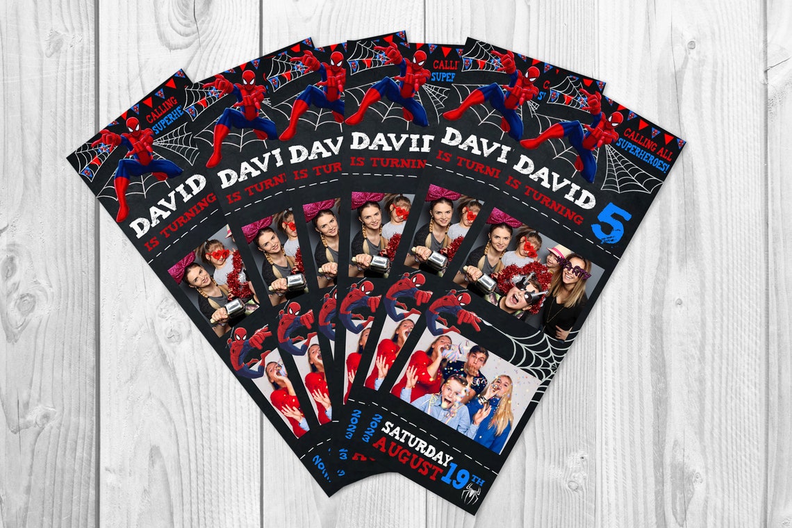 Spider-man | Photo Booth Template | Birthday Custom Photo Booth ...