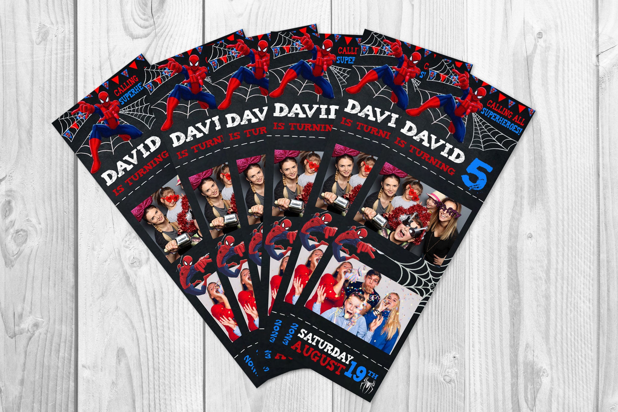 Spider-man | Photo Booth Template | Birthday Custom Photo Booth ...
