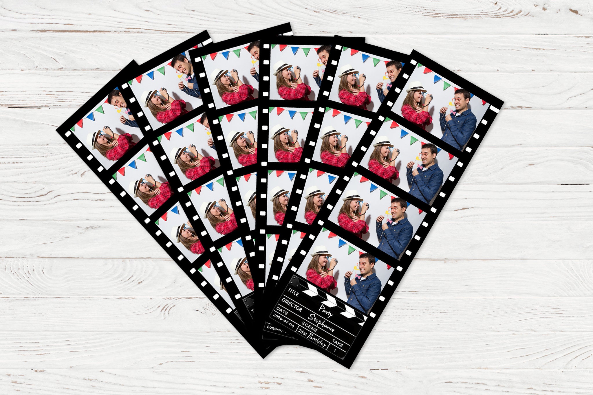 Filmstrip Photo Booth Template: Personalized Party Design (digital ...