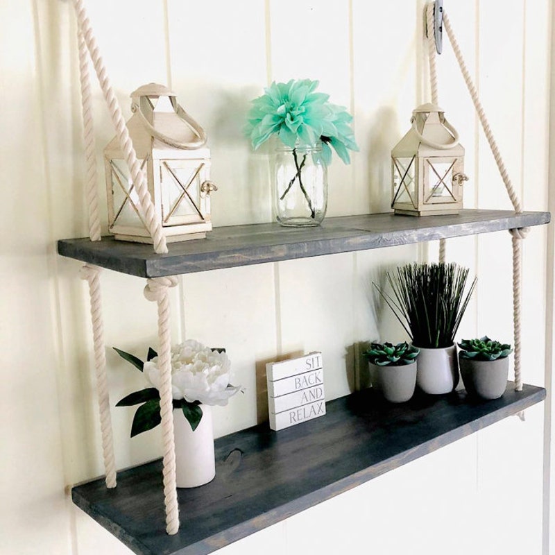 Hanging Rope Shelf - Etsy