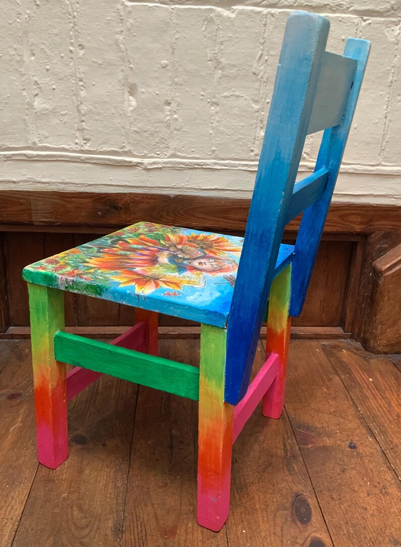 Child’s Wooden Chair Hand Painted - Etsy UK