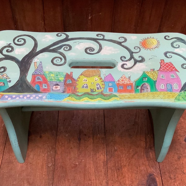 Hand Painted Stool - Etsy