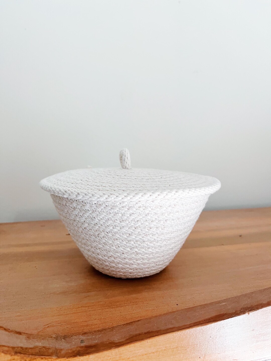 Rope Basket With Lid Farmhouse Basket Rope Basket Basket With Lid Gift ...