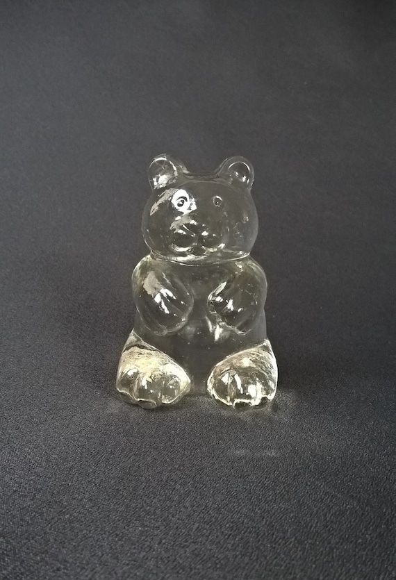 Glass Teddy Bear Figurine Glass Paperweight Bear Shaped | Etsy
