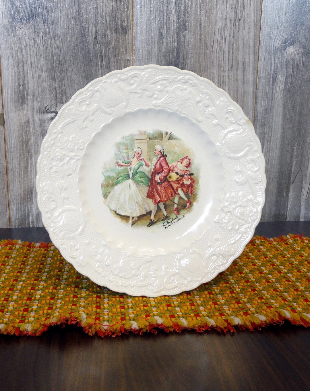 Vintage Adams Pottery England Dinner Plate, Dance Scene Signed ...
